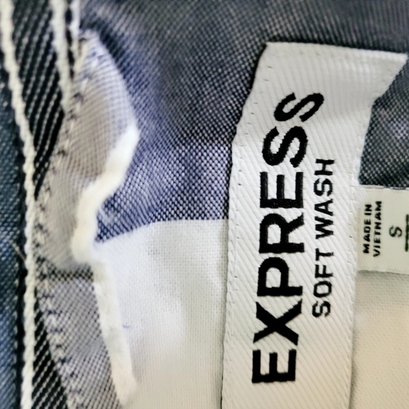 Express | Shirts | Express Blue And White Soft Wash Shirt | Poshmark